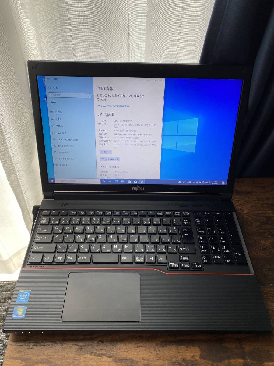 Fujitsu LIFEBOOK A553/H Cel 1000M/4GB/500GB/Win10Pro 動作確認済み 難あり 富士通 ...