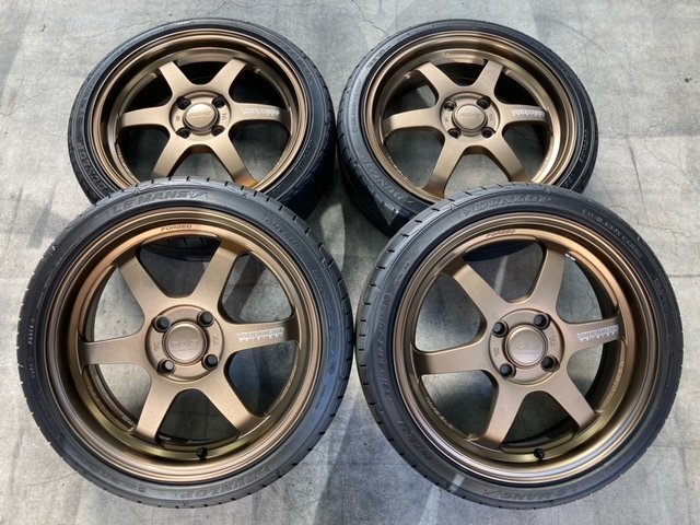 1812 手渡し大歓迎 バリ山 美品 RAYS ENG VOLKRACING TE37 KCR タント ムーヴ ワゴンR N-BOX 等 16インチ 5.5J +45 ホイール 165 ...