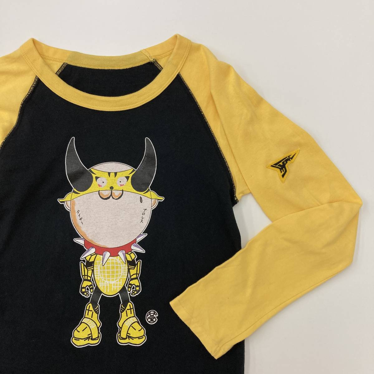 90s HYOMA 長袖 Tシャツ ラグラン ブラック イエロー 2サイズ ヒョーマ 20471120 トライベンティ ロンT カットソー ...