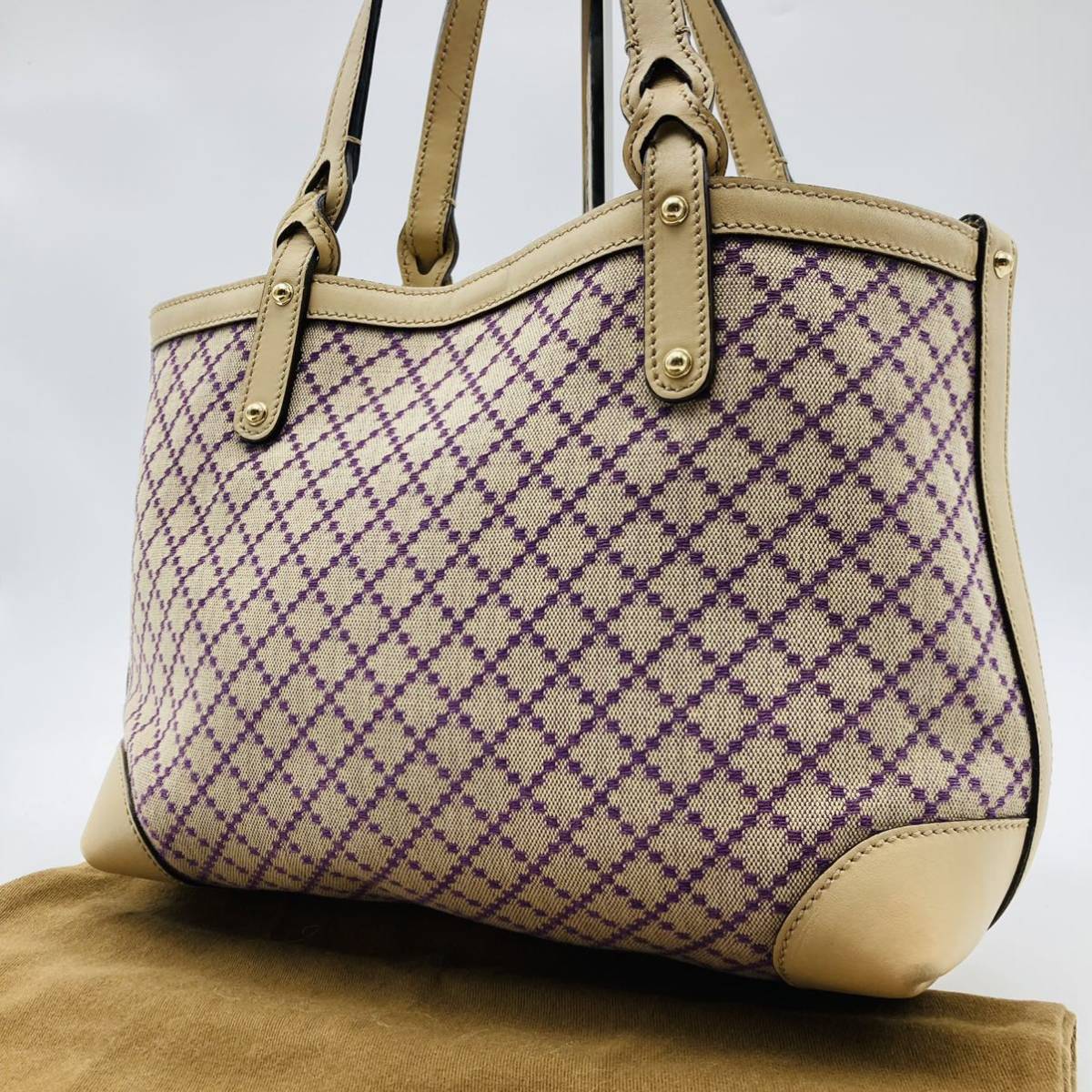 美品 GUCCI グッチ ショルダーバッグ トートバッグ ディアマンテ キャンバス×レザー ベージュ パープル ポーチ付き 269878 /【Buyee】 "Buyee" Japanese ...