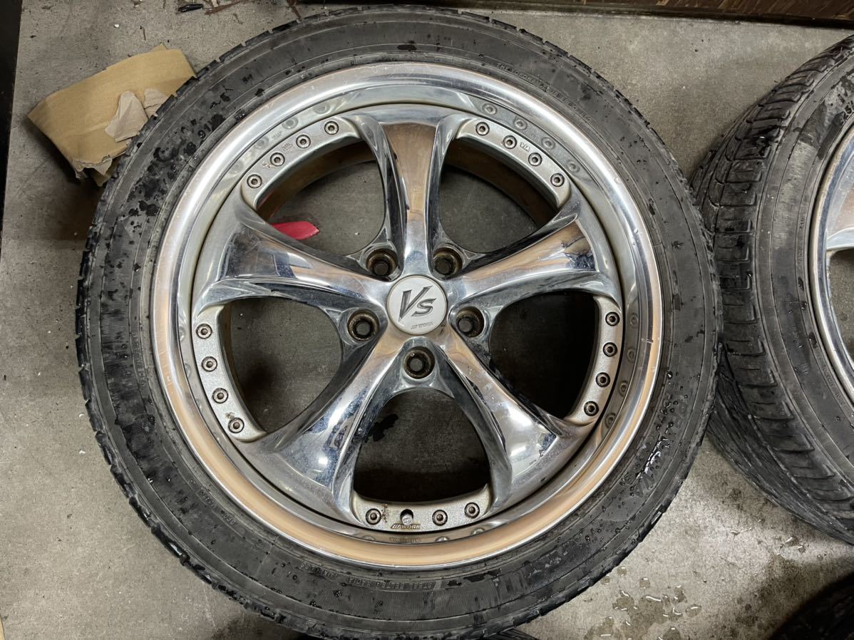 WORK VS KF ワークVS-KF 18インチ 4本セット PCD114.3 7.5J+45 225/45R18 タイヤ付 SSR BBS RAYS OZRacing リバレル 深リム ...
