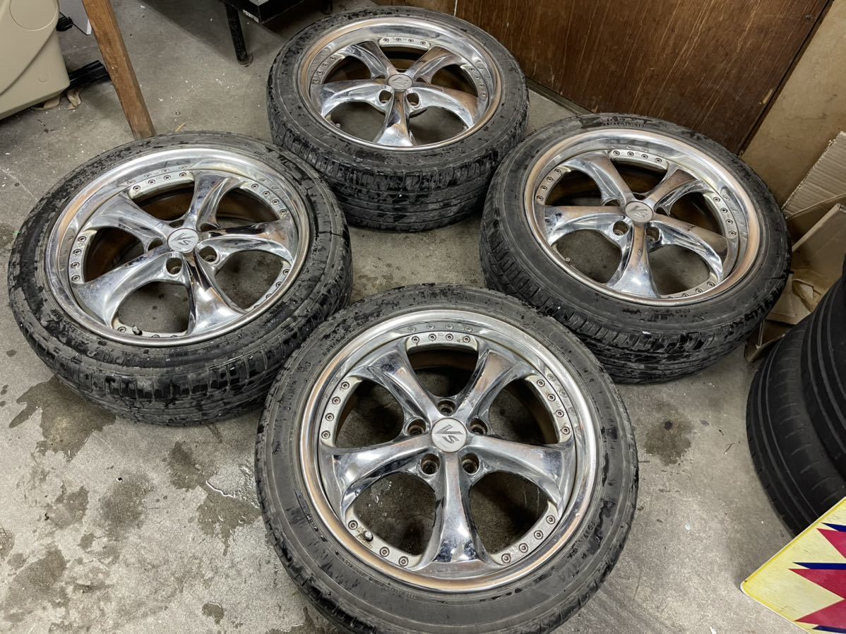 WORK VS KF ワークVS-KF 18インチ 4本セット PCD114.3 7.5J+45 225/45R18 タイヤ付 SSR BBS RAYS OZRacing リバレル 深リム ...