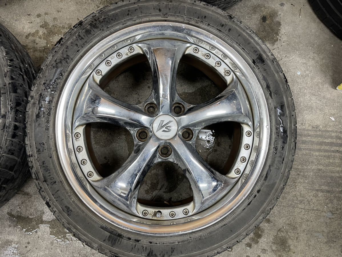 WORK VS KF ワークVS-KF 18インチ 4本セット PCD114.3 7.5J+45 225/45R18 タイヤ付 SSR BBS ...