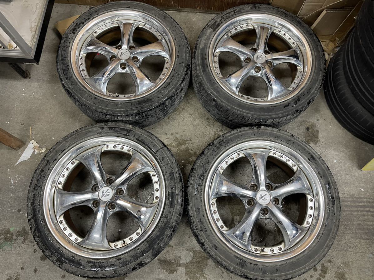 WORK VS KF ワークVS-KF 18インチ 4本セット PCD114.3 7.5J+45 225/45R18 タイヤ付 SSR BBS RAYS OZRacing リバレル 深リム ...