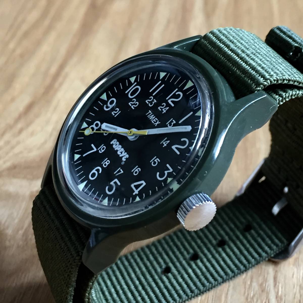 美品 TIMEX Camper POPEYE Military Watch タイメックス ポパイ別注 キャンパー ミリタリーウォッチ 腕時計 ...