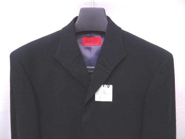 【KCM】f-box-29★タグなし未使用品★【UNSETSU PERFECT】メンズ 隠しボタン ロングジャケット ブラック サイズ M（AB5） /【Buyee】