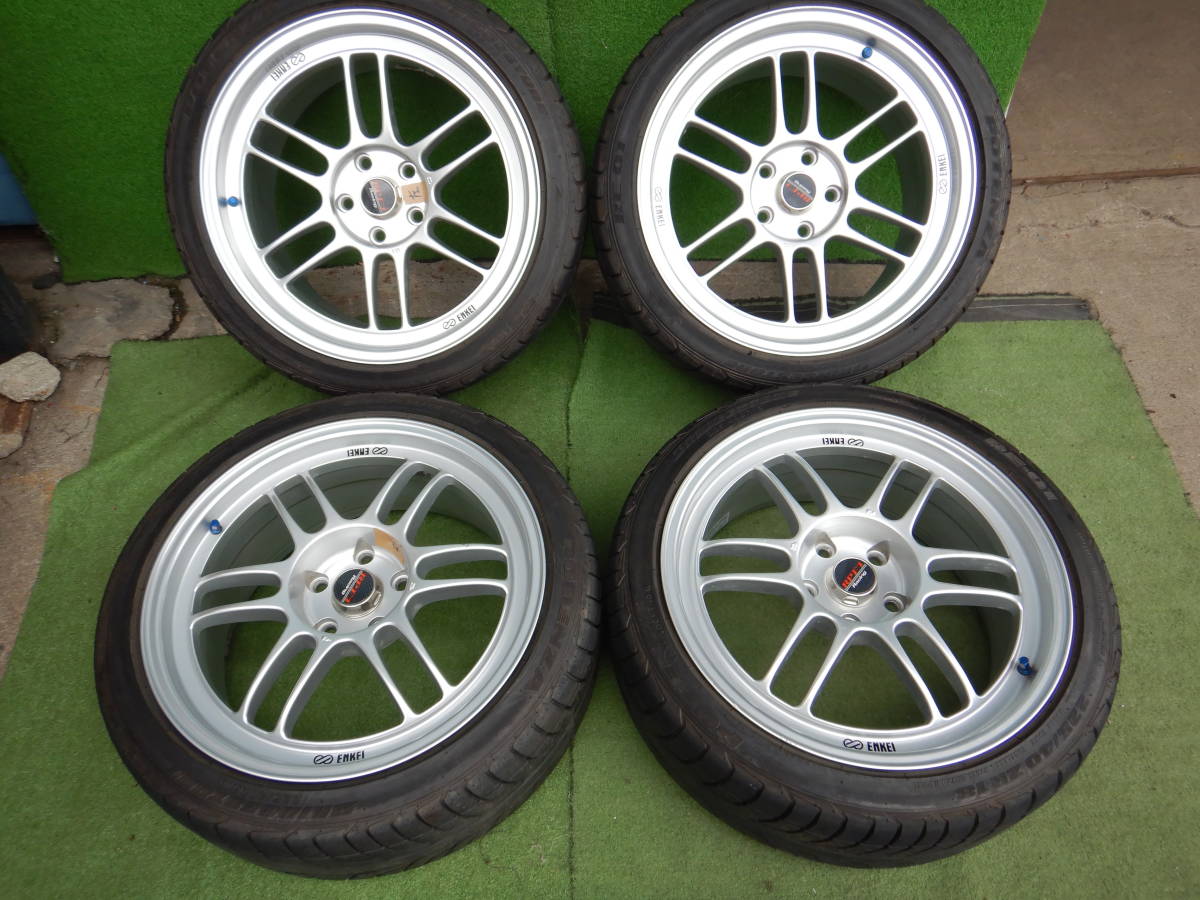 ★ENKEI RPF1 Racing 鍛造★8JJ×18 9JJ×18 OFF:+35 PCD:114.3-5H ハブ径；73mm タイヤ：BS POTENZA RE-01 4本 MADE ...
