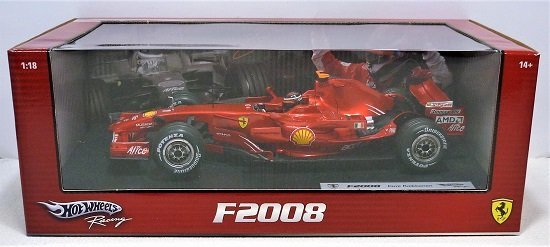 【未開封】Hot Wheels Racing 1/18 FERRARI F2008 Kimi Raikkonen ホットウィールレーシング フェラーリ キミ・ライコネン ミニカー ...