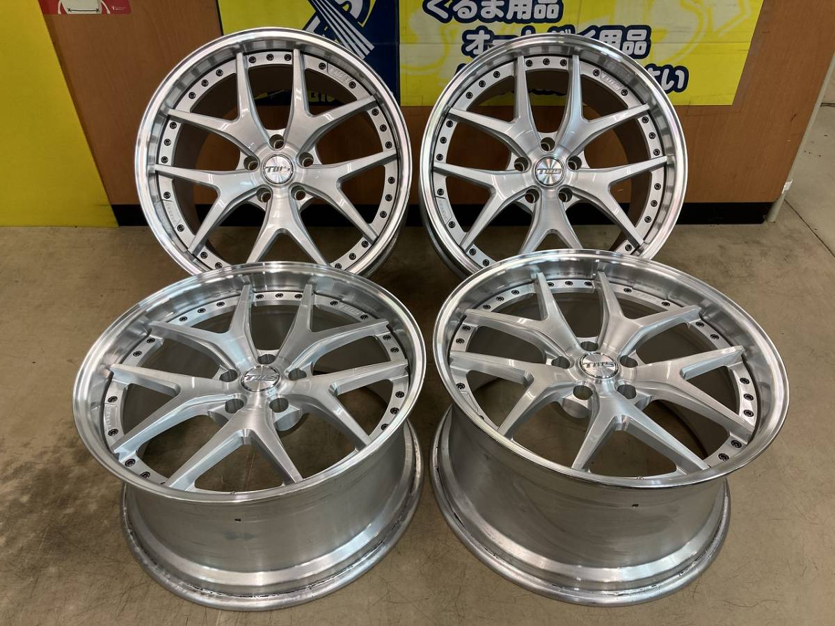 ☆TWS エクスリート 205S 19インチ アルミ ホイール 9.5J +25/10.5J +38 5穴 PCD114.3 Edisk シルバー 鍛造 4本 中古 Exlete FORGED ...