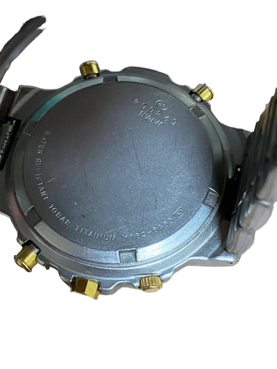 7050 SEIKO ALBA EPSILON TITANIUM CHRONOGRAPH Y182-6A80 腕時計 セイコー アルバ イプシロン クロノグラフ ※不動品 /【Buyee ...