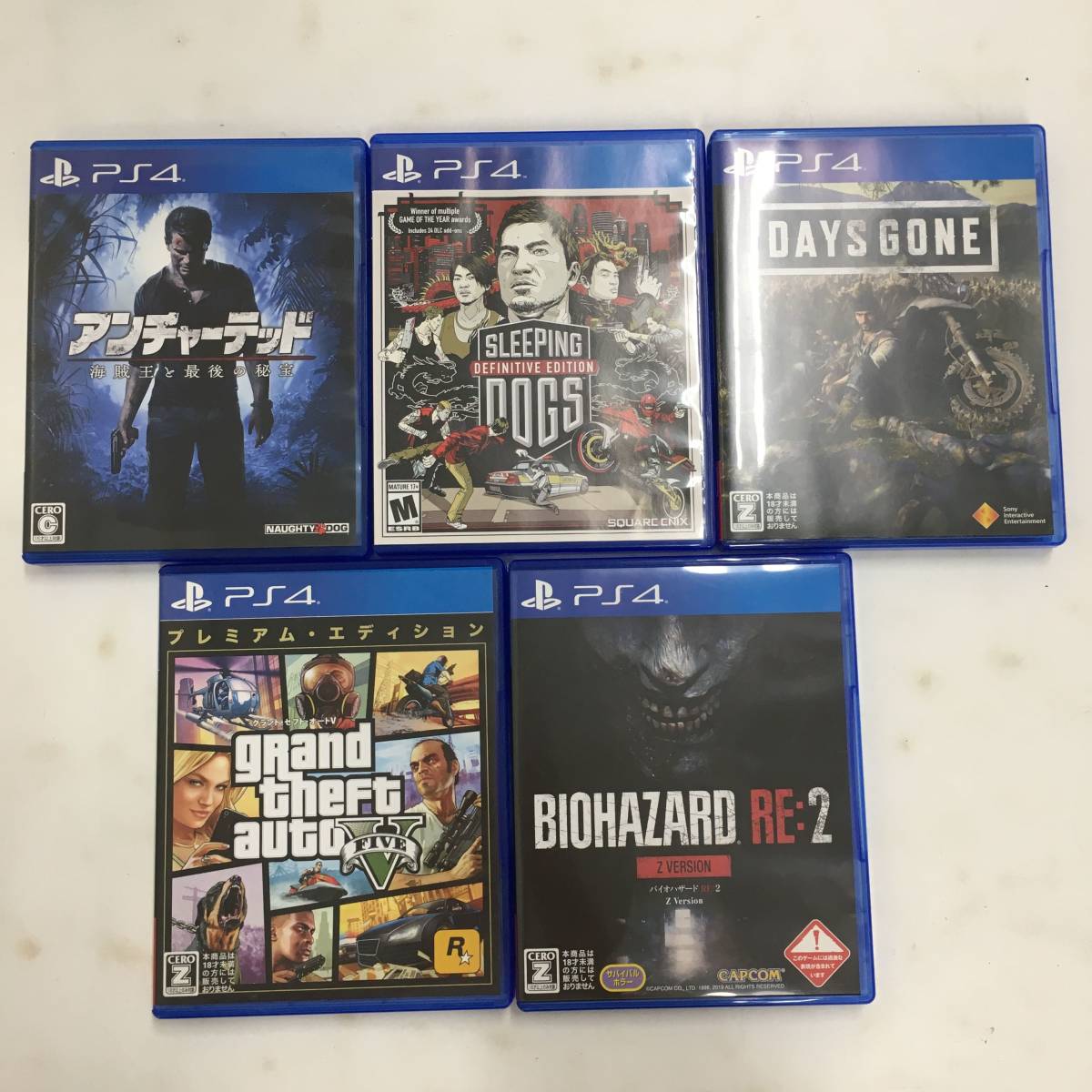 【1円～】PS4ソフト 5本セット(※一部海外版) アンチャーテッド/SLEEPING DOGS/DAYS GONE/GTAⅤ/バイオRE:2 Zver.【中古品】 /【Buyee ...