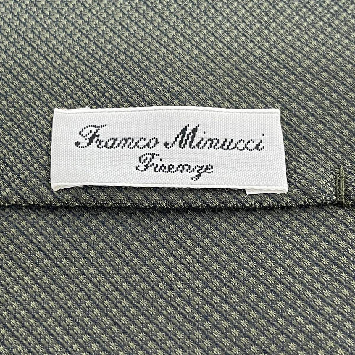 FRANCO MINUCCI(フランコミヌッチ)× バーニーズニューヨーク（ BARNEYS NEW YORK） 緑ネクタイ ダブルネームタイ ...