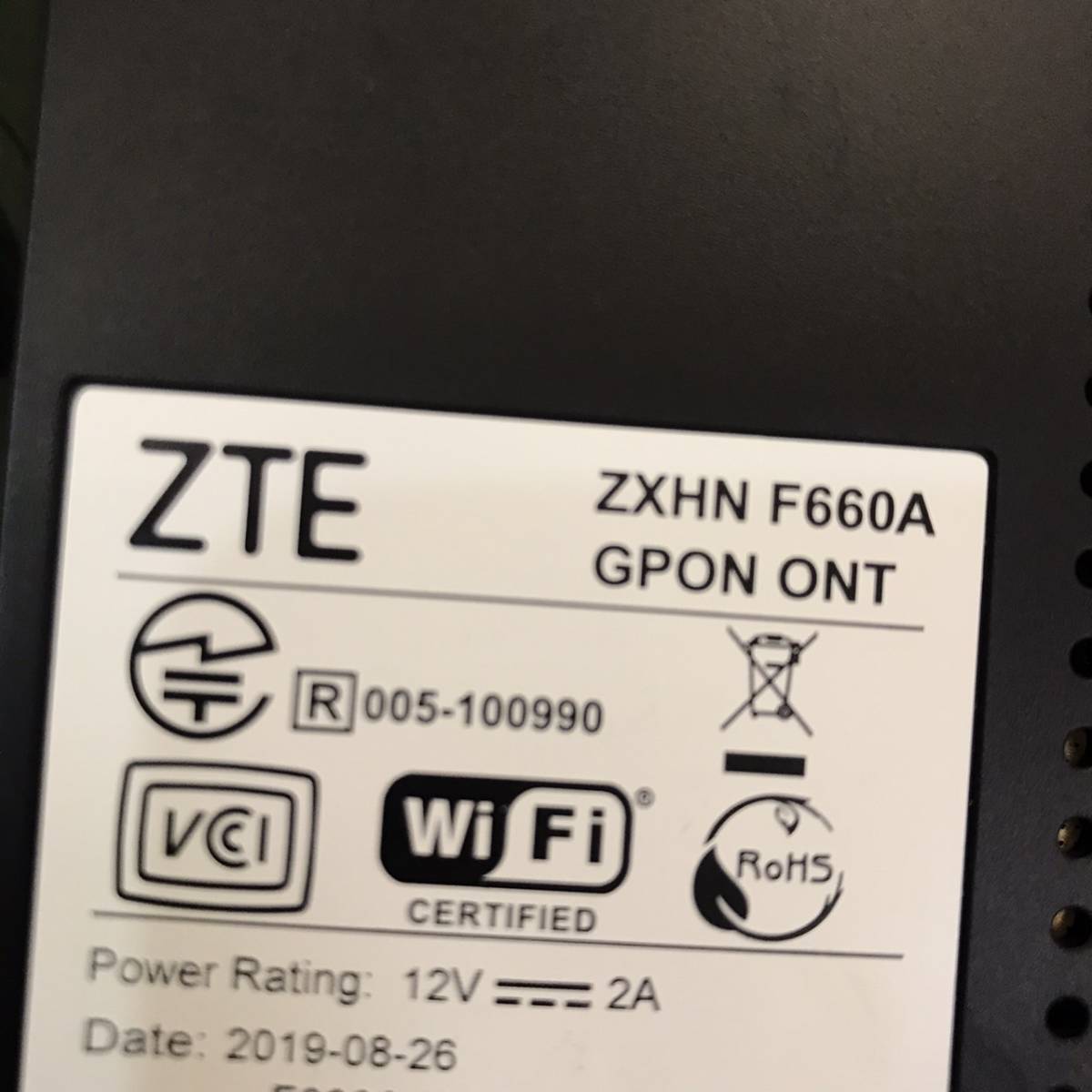 【M854】 中古 ジャンク 動作未確認 wifiルーター ZTE ZXHN F660A ONU GPON ONT 無線LAN NURO光 自 ...