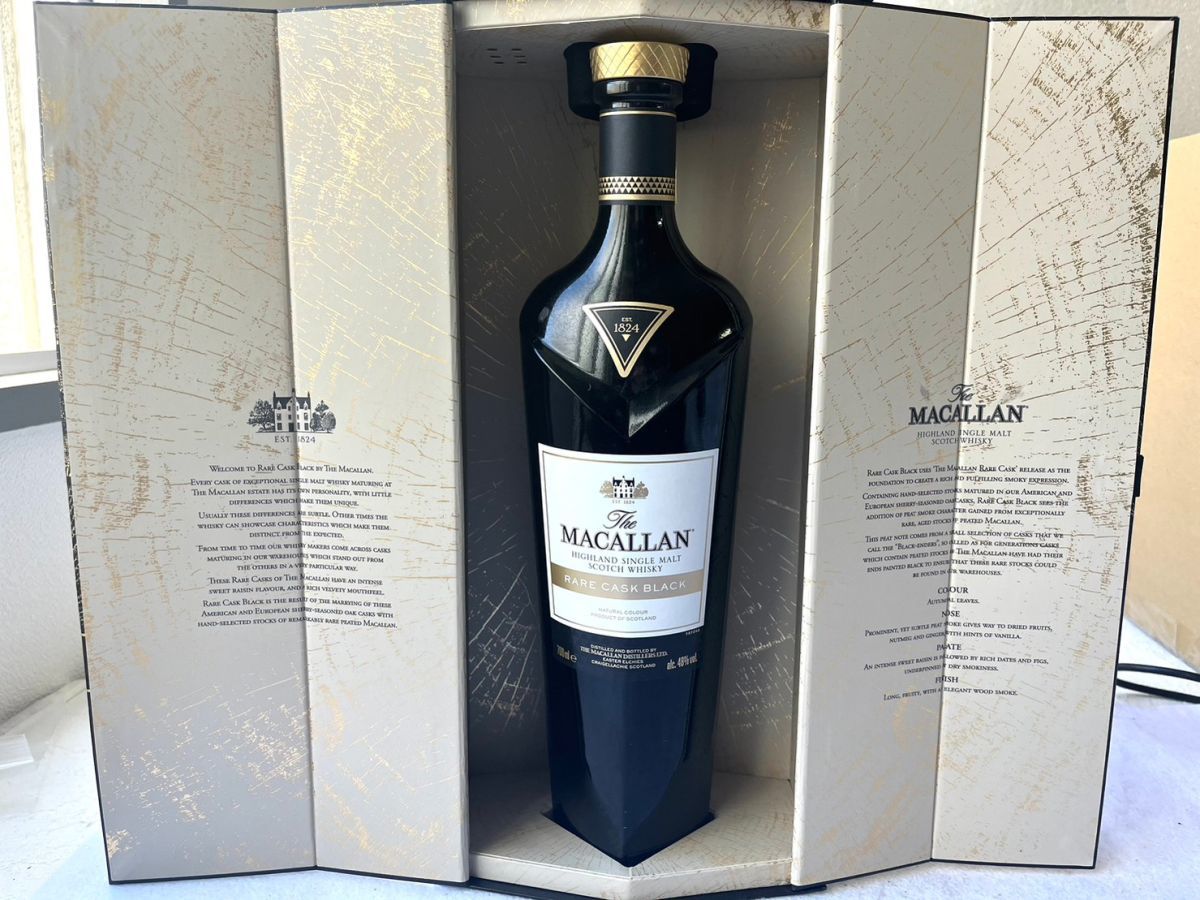 I659-B44-3 空瓶 The MACALLAN マッカラン RARE CASK BLACK スコッチ ウィスキー 700ml 外箱付き ...