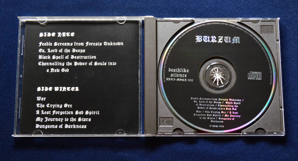 Burzum 1st オリジナル盤 Deathlike Silence Productions ANTI-MOSH 002 ブラックメタル ...