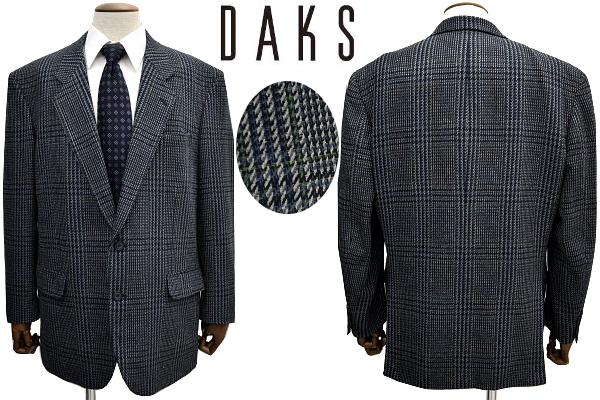 L-2087★美品★DAKS ENGLAND ダックス イングランド★秋冬 シルク ウール 日本製 チェック テーラードジャケット ブレザー 胸囲100cmAB7 LL /【Buyee ...