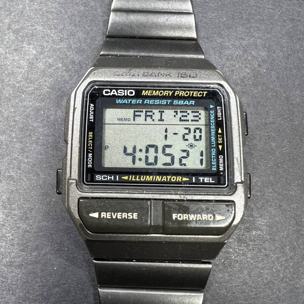 CASIO カシオ DATA BANK 150 データバンク DB-1500 デジタル腕時計カシオデータバンク 稼働品 ベルトジャンク ...