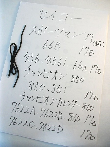M17b★SEIKO 古い腕時計 部品カタログ 部品表 スポーツマン／チャンピオン /【Buyee】 Buyee - Japanese ...