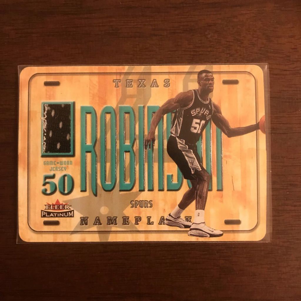 01-02 Fleer Platinum Name plates David Robinson Game used Jersey Spurs ...