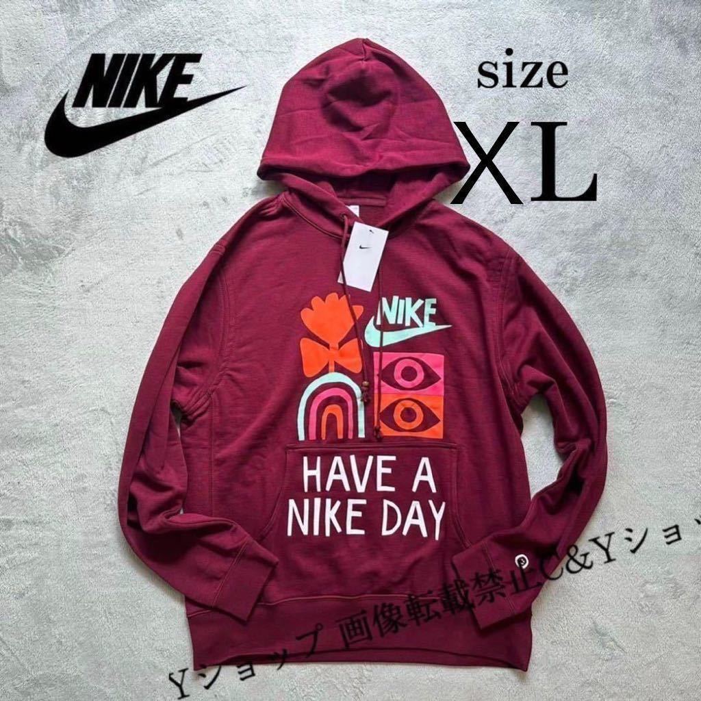 【格安送料】新品未使用 NIKE XLサイズ ナイキ パーカー フーディ HAVE A NIKE DAY スウェット フラワーパワー えんじ プリント 正規品 /【Buyee】