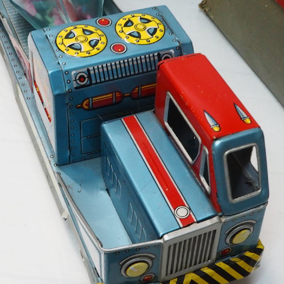 Rosko Toy Taiyo【SUPER MIXER TRUCK スーパーミキサートラック】当時物ブリキ自動車TIN TOY CAR昭和 ...