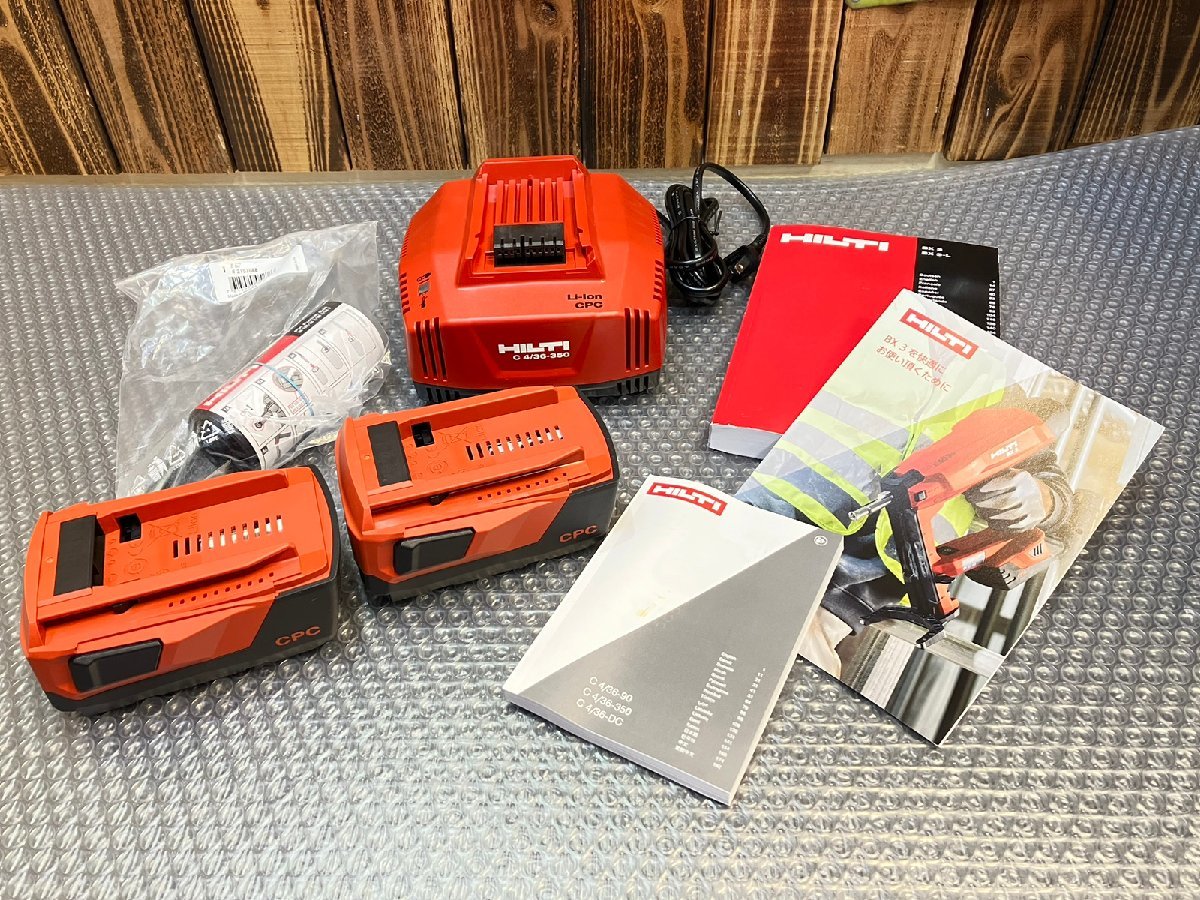 【未使用】 HILTI ヒルティ 22V 充電式 鋲打機 BX3-L 【博多店】 セット品 バッテリ(21.6V/3.96Ah)×2 ...