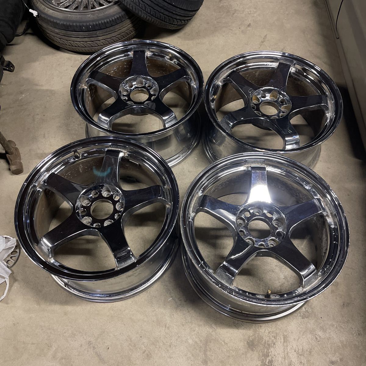 希少 廃盤 URAS NS01 ユーラス 17インチ メッキ 114.3 5穴 S13 S14 S15 180SX シルビア スカイライン ...