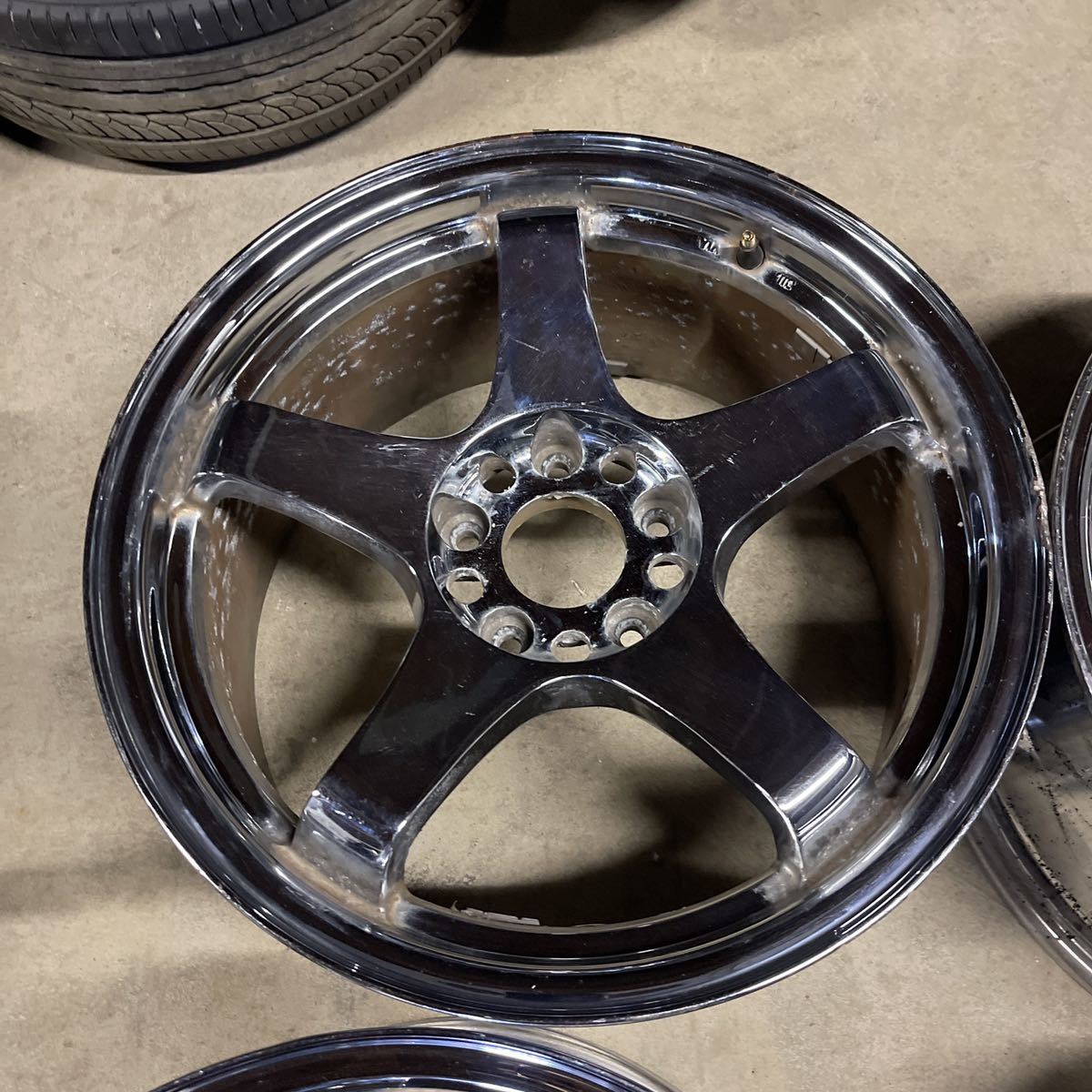 希少 廃盤 URAS NS01 ユーラス 17インチ メッキ 114.3 5穴 S13 S14 S15 180SX シルビア スカイライン ...
