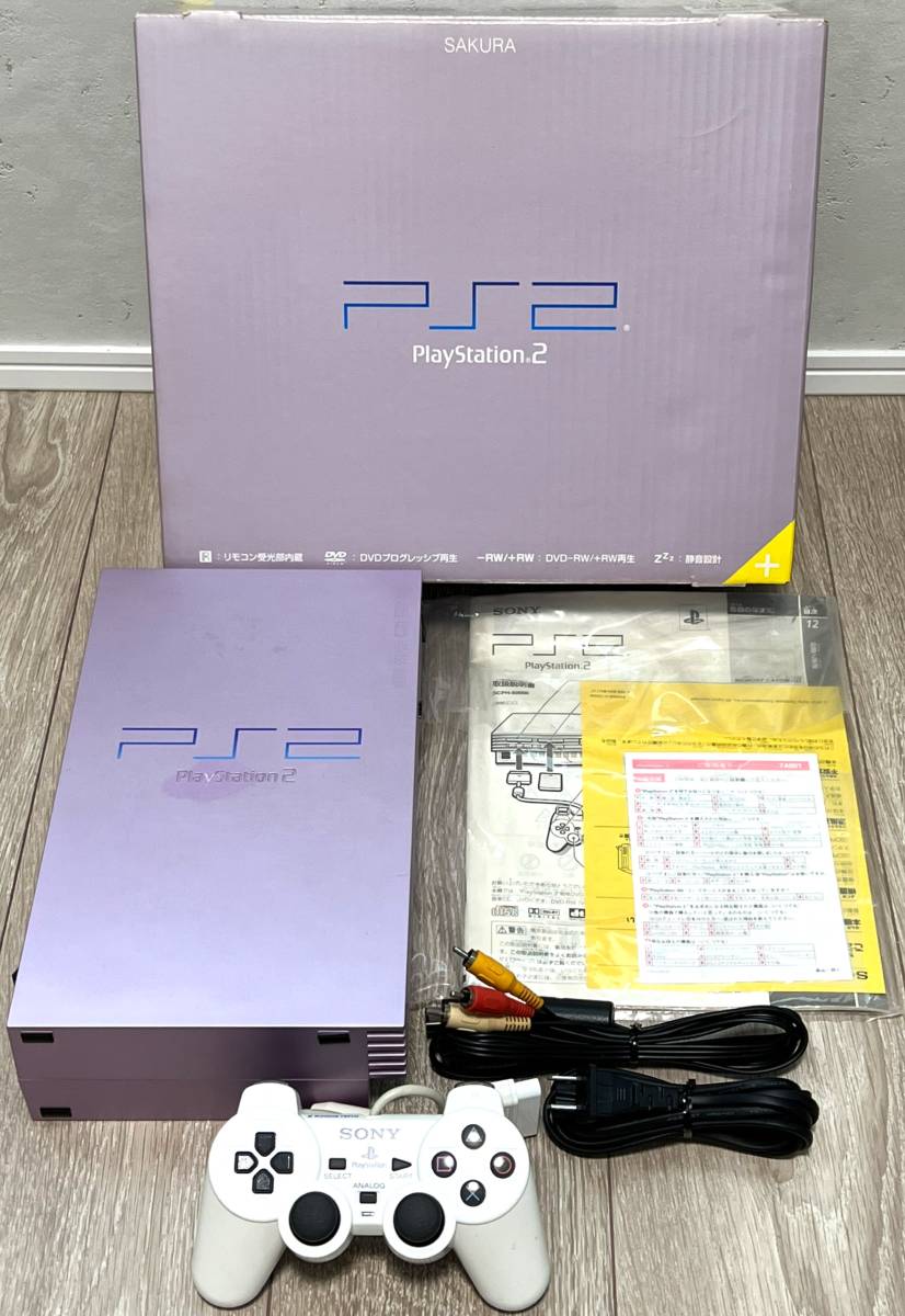 〈箱説付属・動作確認済み〉PS2 プレイステーション2 SCPH-50000SA SAKURA サクラ ピンク 本体 プレステ2 ...