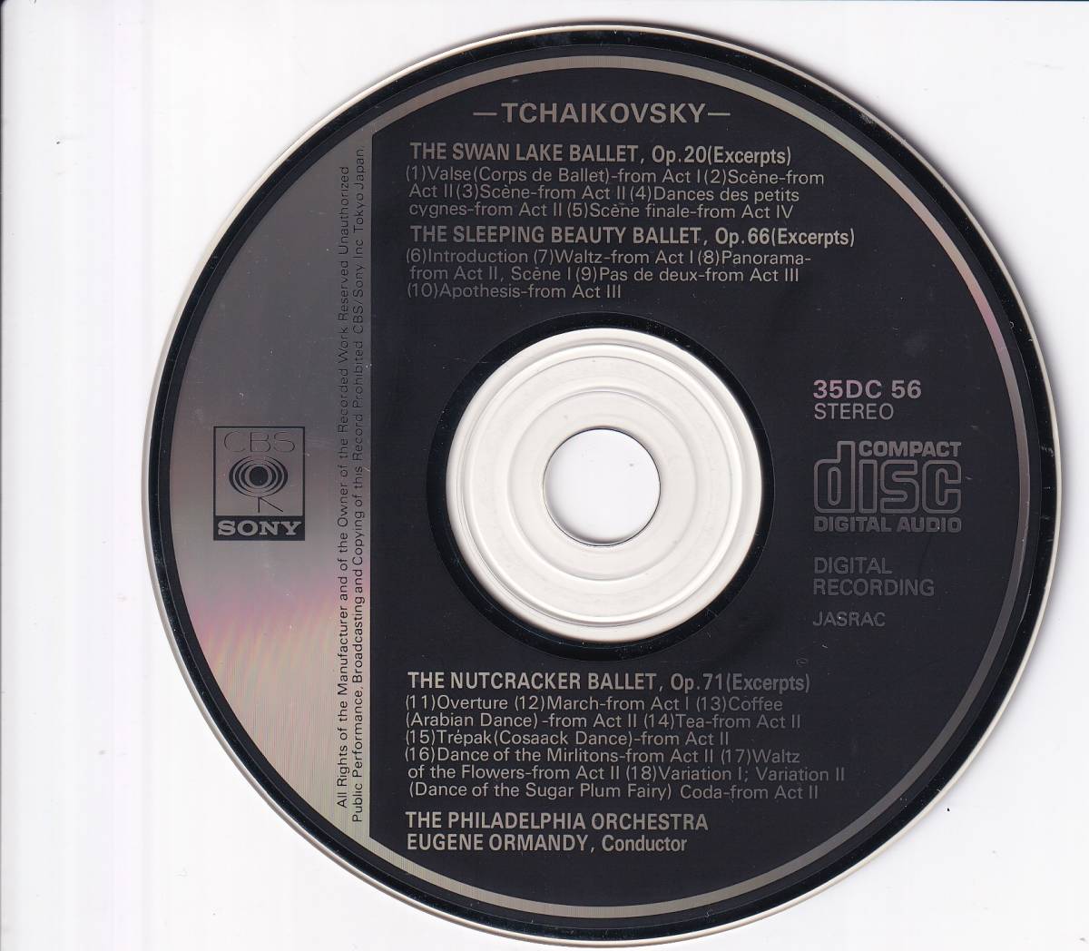 CBS/SONY初期盤(35DC 56)★オーマンディ&フィラデルフィアo./チャイコフスキー:三大バレエ音楽集 /【Buyee】