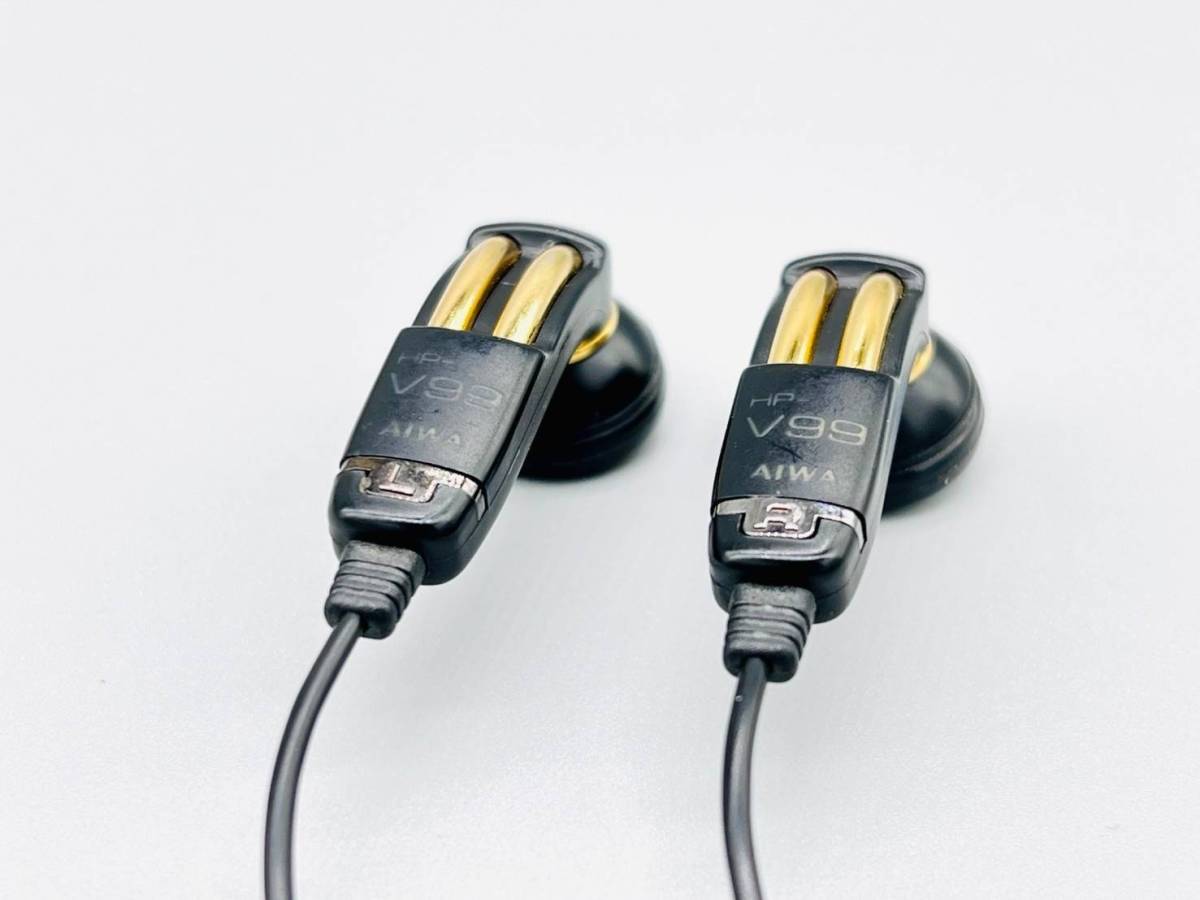AIWA HP-V99 STEREO IN-EAR HEADPHONES FOR DIGITAL ☆ 高音質 ステレオイヤホン・レア品動・動作 ...