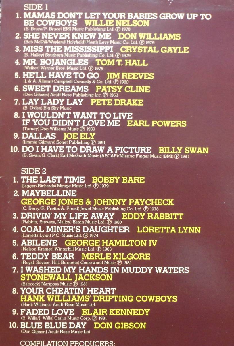 【CF199】V.A.「Country Sunset」, 81 UK Compilation ★ウィリー・ネルソン/クリスタル・ゲイル ...