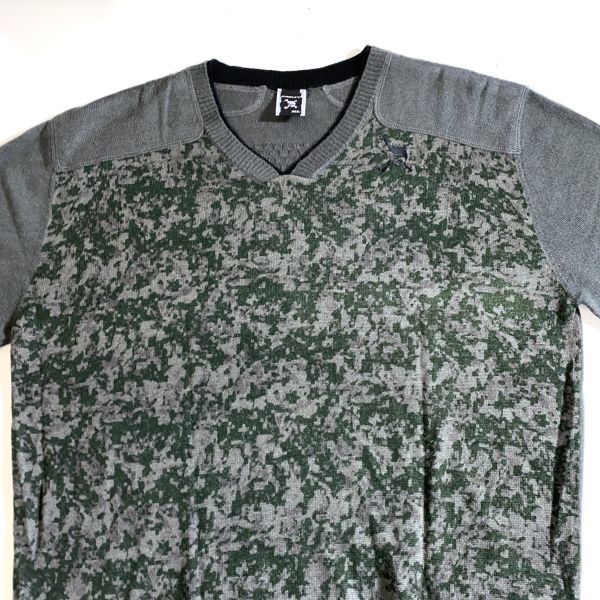 【美品】OAKLEY オークリー Vネック ニットセーター スカル刺繍 グレー/迷彩 XLサイズ ゴルフウェア 切り替えしデザイン 大きいサイズ /【Buyee】 Buyee ...