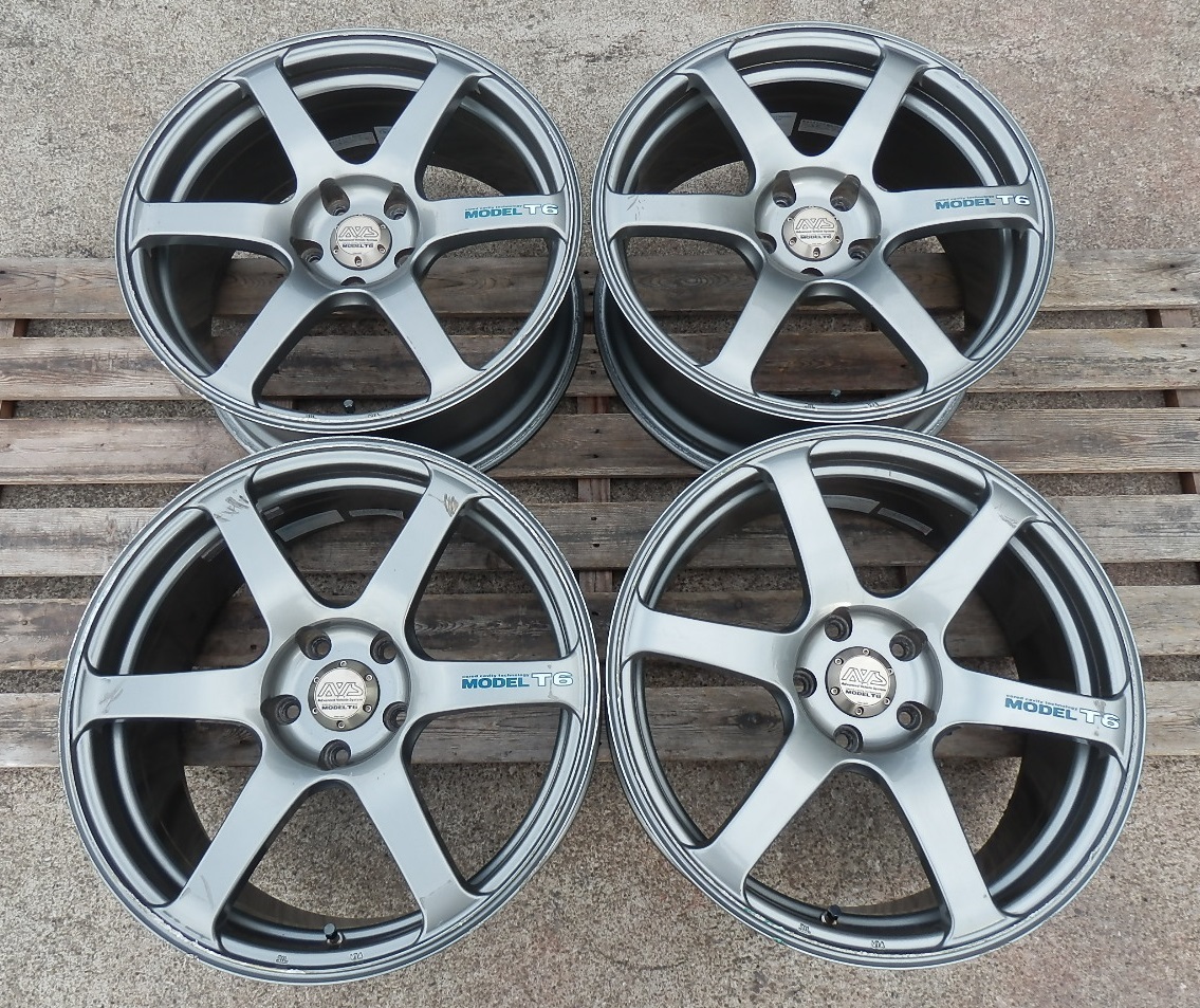 ヨコハマタイヤ AVS モデルT6 18インチ 8J+38 4本 PCD114.3 model T6 (S14 S15 Z32 R32 ...