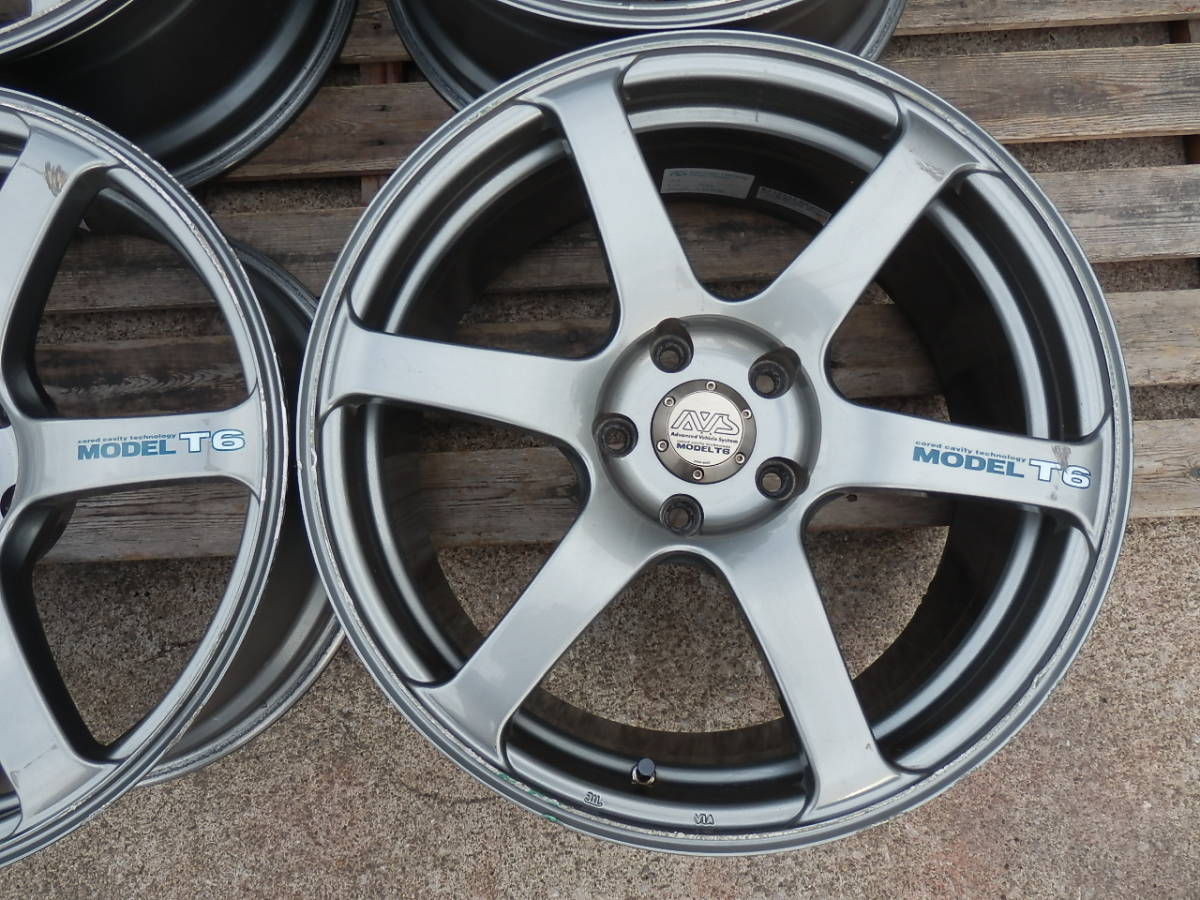 ヨコハマタイヤ AVS モデルT6 18インチ 8J+38 4本 PCD114.3 model T6 (S14 S15 Z32 R32 ...