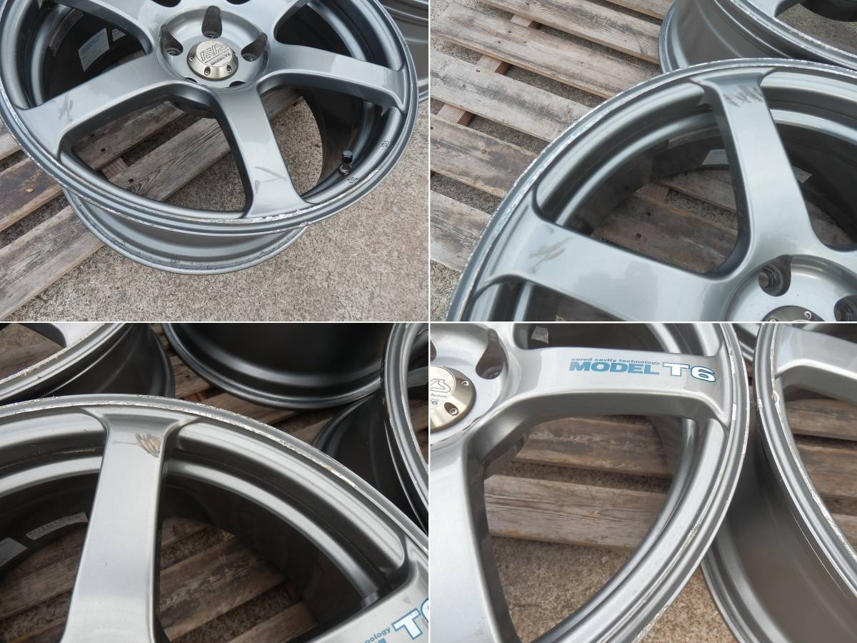 ヨコハマタイヤ AVS モデルT6 18インチ 8J+38 4本 PCD114.3 model T6 (S14 S15 Z32 R32 ...