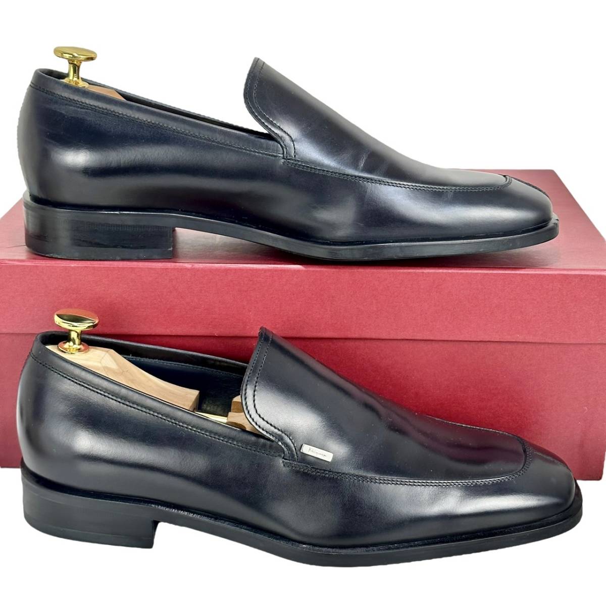 ☆極美品☆ Salvatore Ferragamo サルヴァトーレフェラガモ 6 EEE 3E 黒 ブラック ビジネスシューズ モカシン スリッポン ローファー 革靴 /【Buyee ...