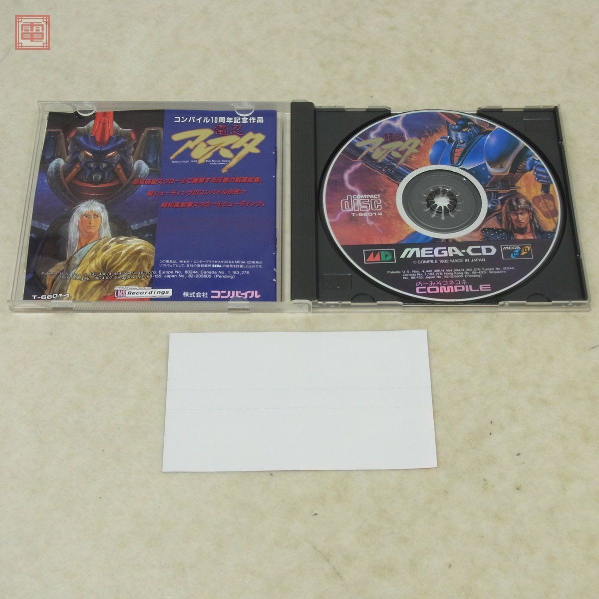 MD メガCD 電忍アレスタ Nobunaga and his Ninja force DENNIN ALESTE コンパイル10周年記念作品 COMPILE STG 箱説帯付【PP ...