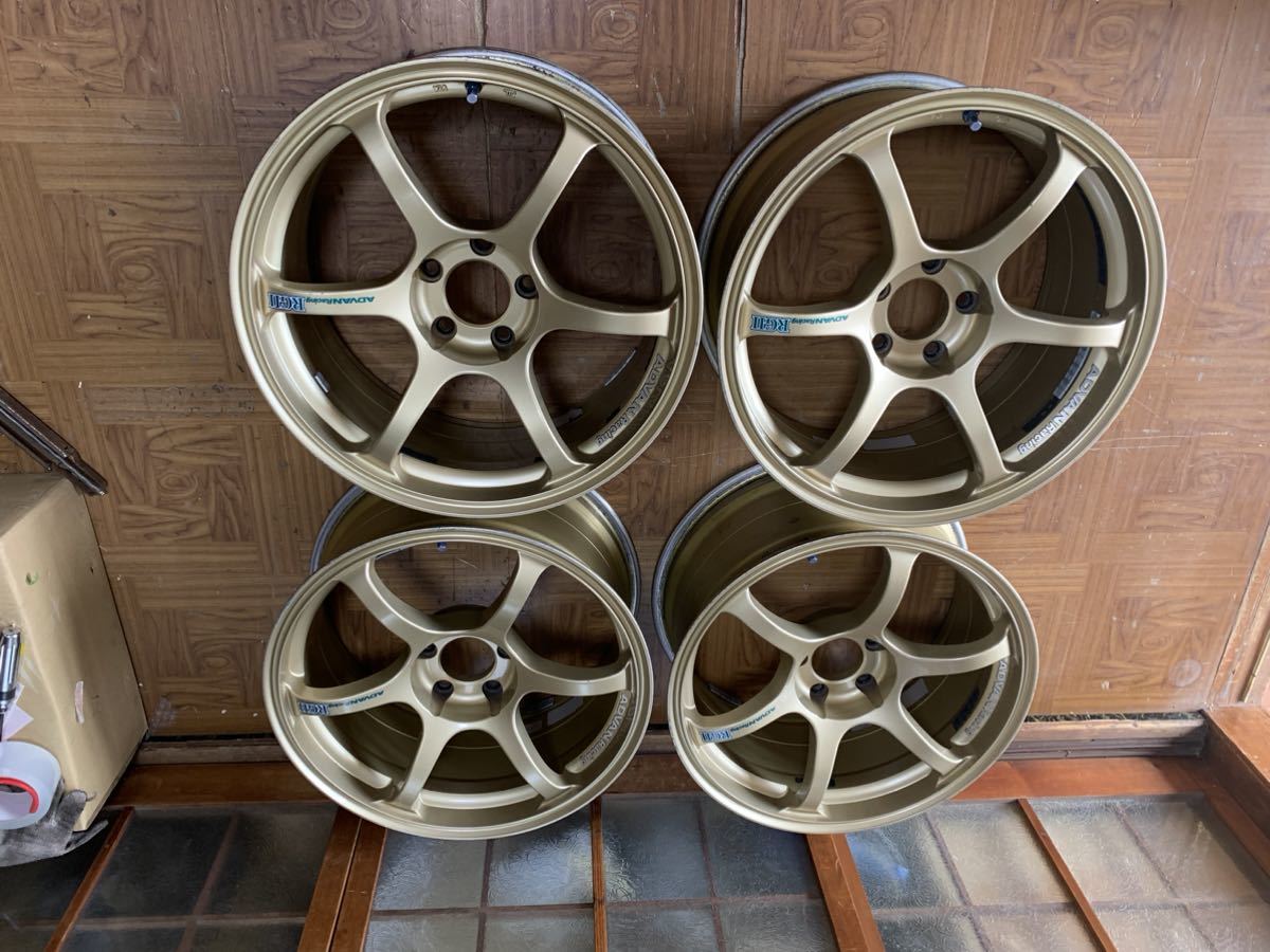 アドバン advan rg2 rg-2 ゴールド 18インチ 9J off 29 pcd114.3 5穴 4本同じサイズ 破損無し gt-r ...