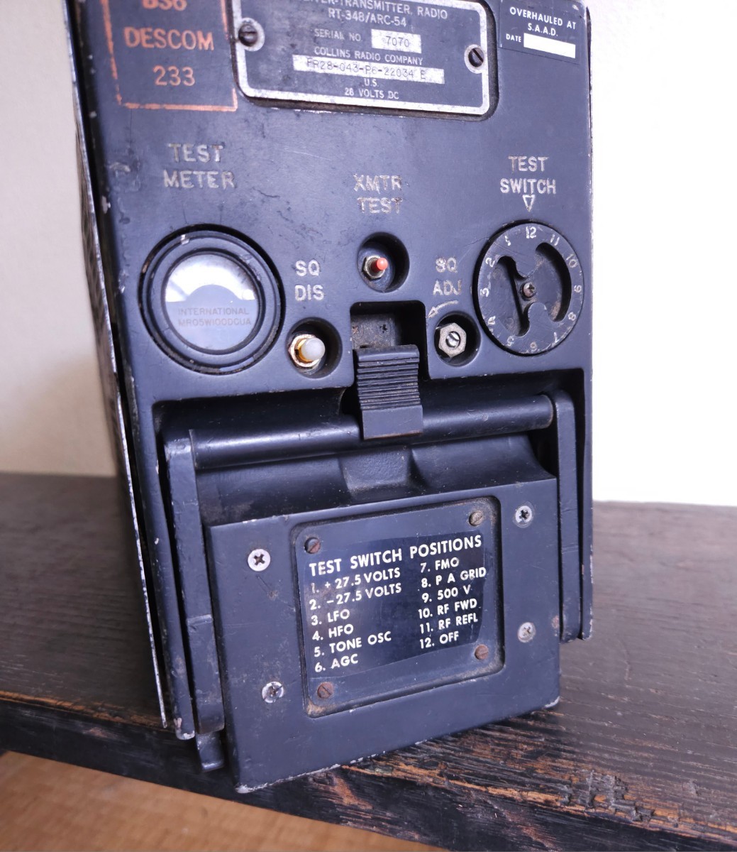 米軍 軍用 航空機ラジオ 無線機 コリンズ RADIO COMPANY RECEIVER TRANSMITTER RT-348/ARC-54 ...
