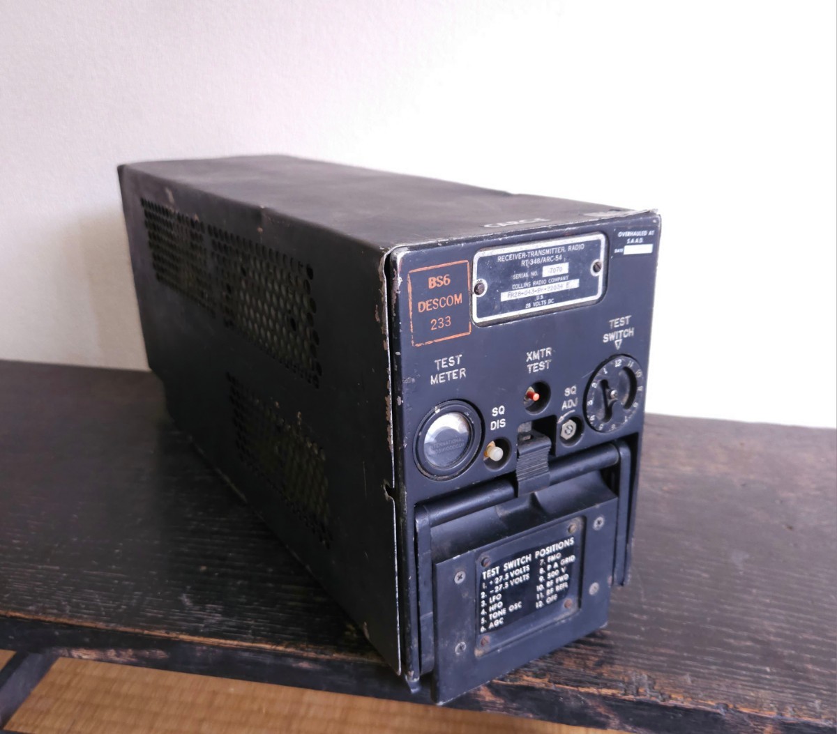 米軍 軍用 航空機ラジオ 無線機 コリンズ RADIO COMPANY RECEIVER TRANSMITTER RT-348/ARC-54 ...