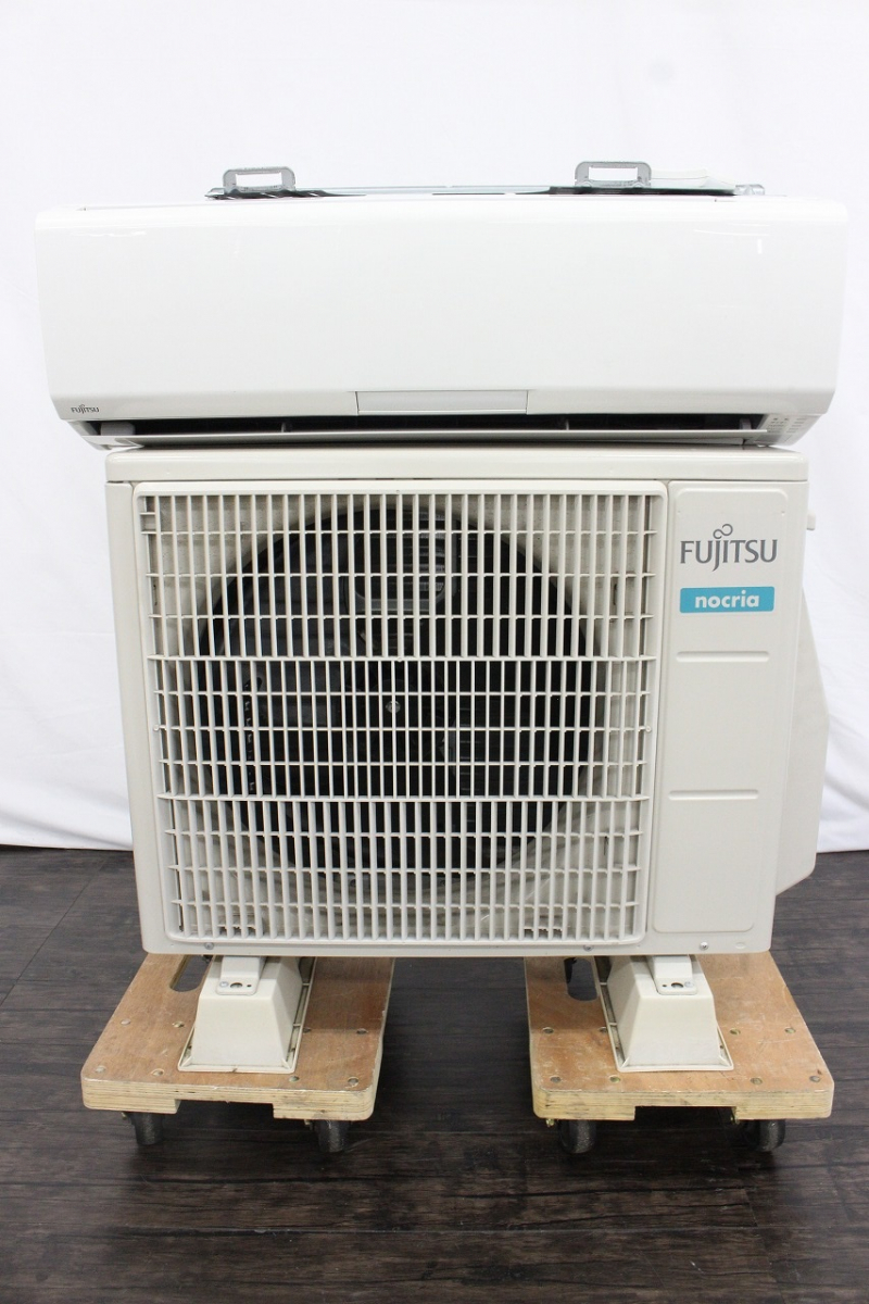 【行董】 富士通 FUJITSU エアコン nocria AS-R22J-W 2019年製 nocria リモコン 室外機 ※らくらく家財便2 ...