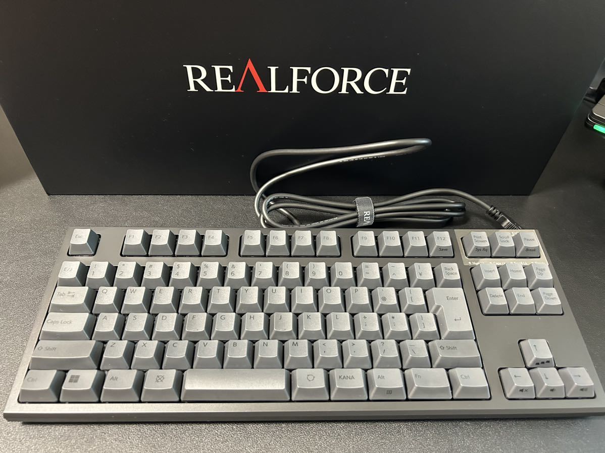 東プレ REALFORCE R3S 変荷重/静音・テンキーレス ブラック R3SC12 ※キーキャップのみ別売りのダークグレーに交換済 ...