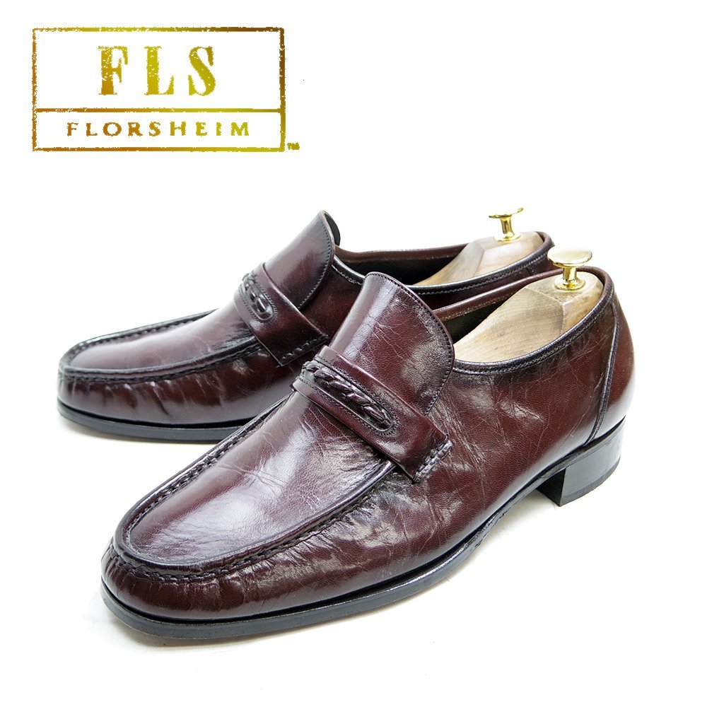 11-3E表記 29cm相当 THE FLORSHEIM SHOE フローシャイム ストラップ スリッポンローファー ドレスシューズ バーガンディ/U9027 /【Buyee】 Buyee ...