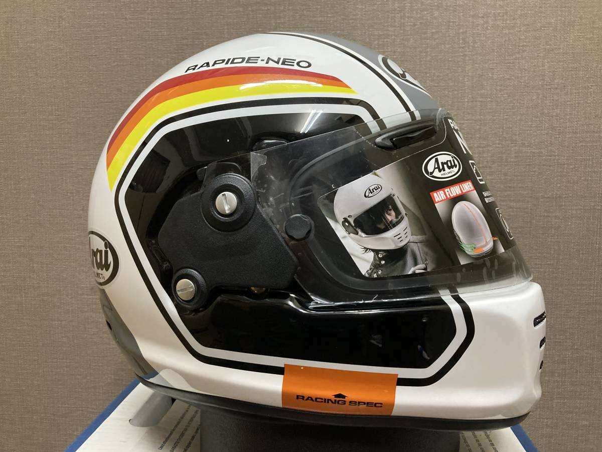 2020年製 Arai アライ RAPIDE NEO ラパイドネオ NUMBER ナンバー フルフェイスヘルメット ホワイト XLサイズ 程度 ...