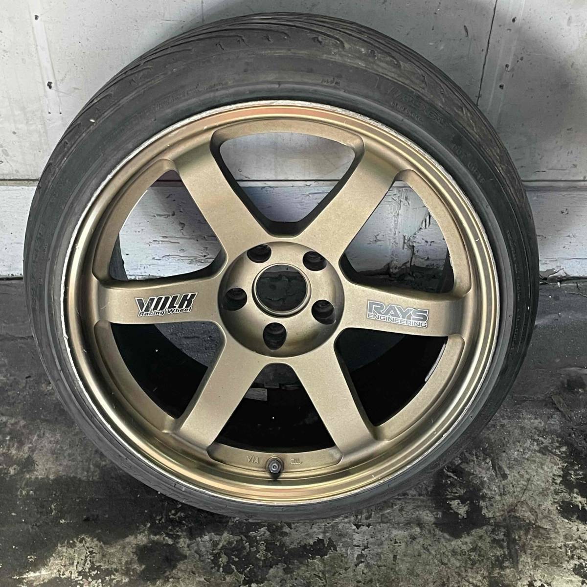 ジャンク RAYS TE37 OG 18インチ 10.5J +15 VOLK RACING レイズ PCD 114.3 FORGED GTRサイズ チューナーズサイズ 鍛造 ドリケツ JDM ...