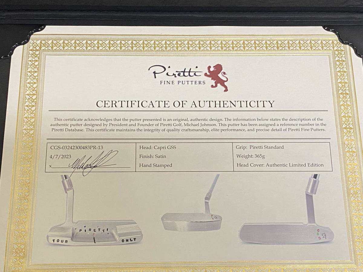 ＜送料無料＞世界限定1本！ピレッティ Piretti TOUR ONLY Capri GSS 365G 鑑定書付き 定価66万 少しお値引き可 ...