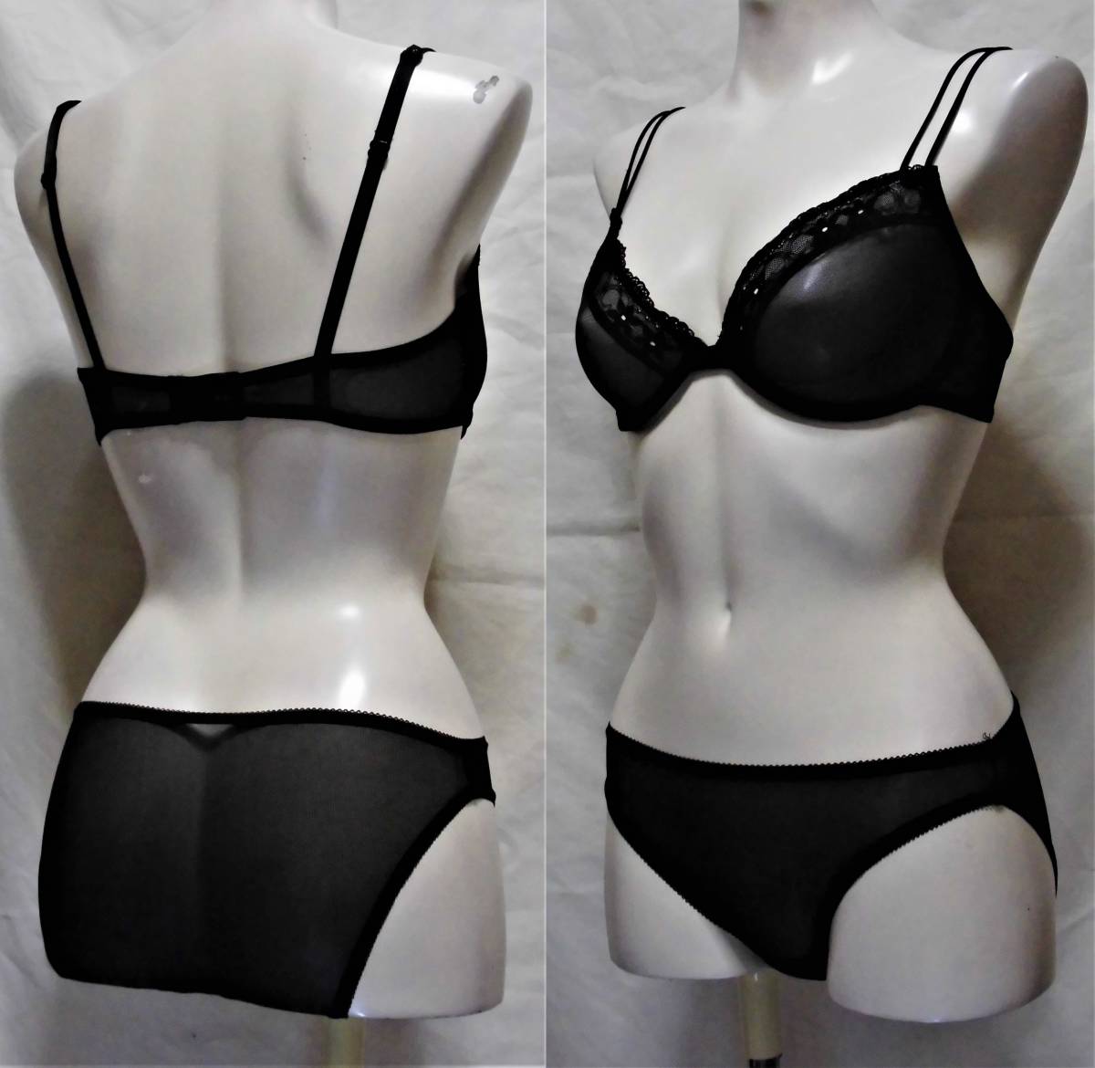 【新品未使用】ブラジャー＆ショーツ [ワイヤー有・パッド無] (サイズ:34C[C75]／M) 柔かいシースルーストレッチ総レース…ゆうパケットOK /【Buyee】 Buyee ...