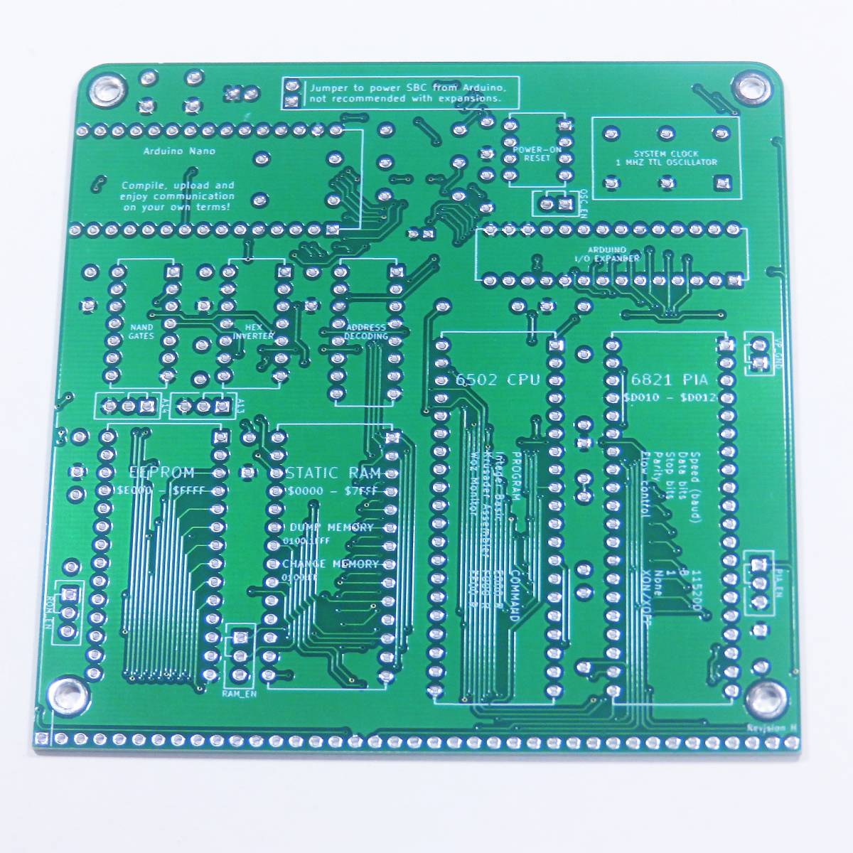 RC6502 Apple 1 SBC 基板 Revison H レプリカ Replica PCB 6502 CPU ROM 28C64 ...