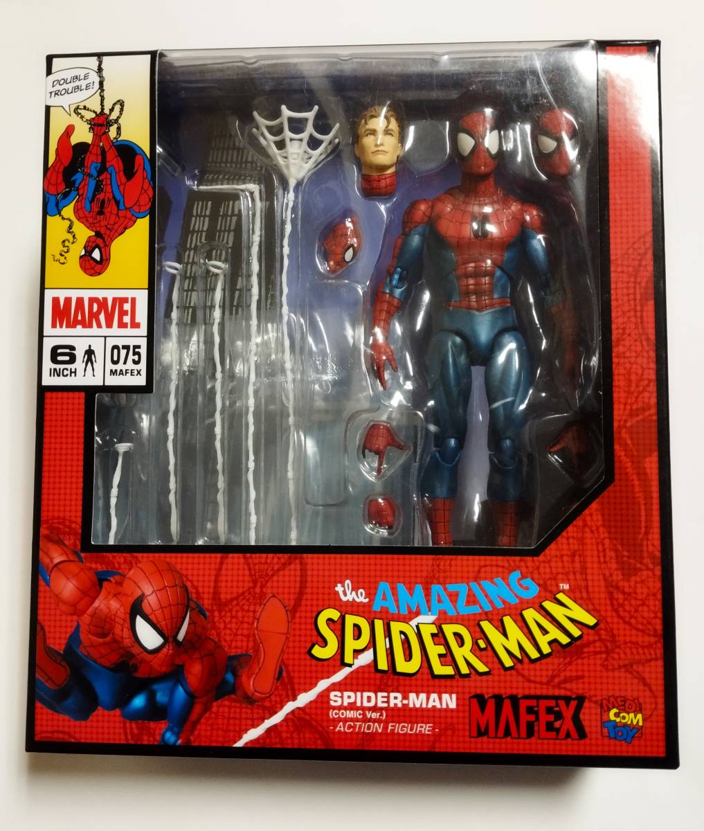 美品 MAFEX『スパイダーマン コミックバージョン』2019年発売版 メディコムトイ マフェックス No.075 SPIDER-MAN ...